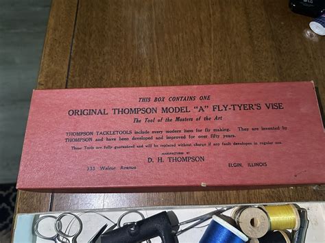 Original Thompson Model A” Fly Tyers Vise With Extra Tools Fly Tying