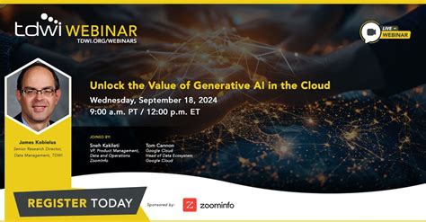 Ai Tdwi Webinar Generativeai Cloudai Customerexperience Aiinnovation Tdwi