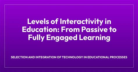 Levels Of Interactivity In Education From Passive To Fully Engaged Learning • Teachers Institute