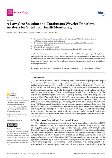 Pdf A Low Cost Solution And Continuous Wavelet Transform Analysis For