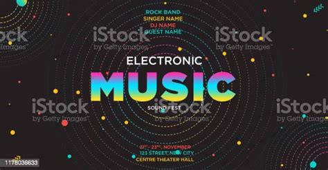 여름 밤 파티 또는 클럽 파티 전단지다채로운 전자 음악 커버 Dj에 대한 스톡 벡터 아트 및 기타 이미지 Dj 강렬하고 밝은 색상 그라데이션 Istock