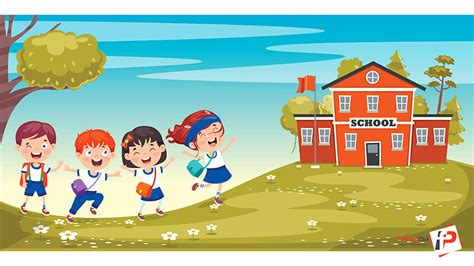 وکتور کارتونی بچه ها در حال رفتن به مدرسه مرجع پروژه آماده افترافکت و
