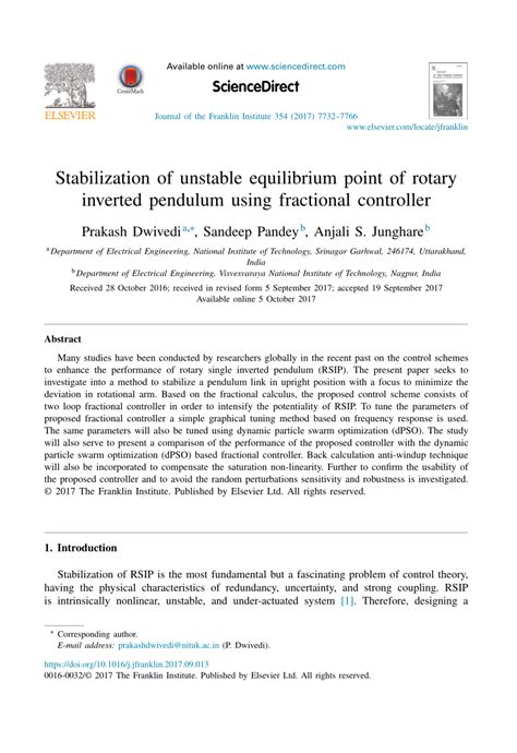 Pdf Performance Analysis And Experimental Validation Of 2 Dof