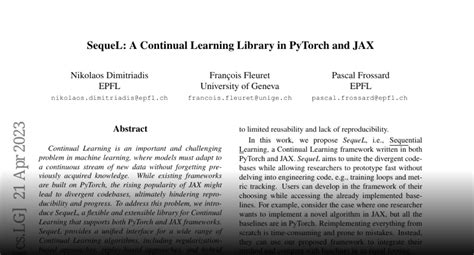 paper page sequel a continual learning library in pytorch and jax