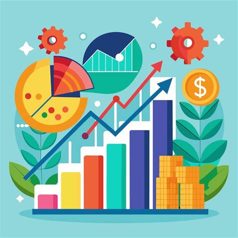 Colorful Business Diagram Template With Text Fields Showing Decline Flat Vector Illustration