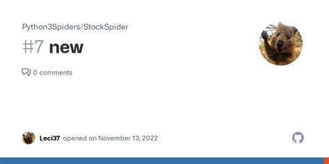 New Issue Python Spiders StockSpider GitHub
