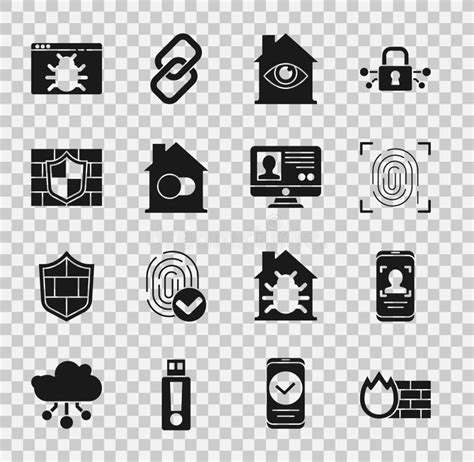 Set Firewall Security Wall Mobile And Face Recognition Fingerprint