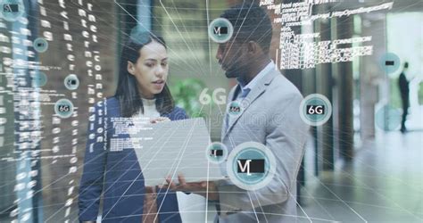 Image Of Scope Scanning And Data Processing Over Globe And Network Of