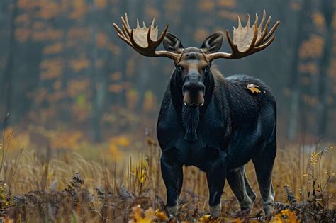 Premium Photo Majestic Moose In Tall Grass Field Generative Ai