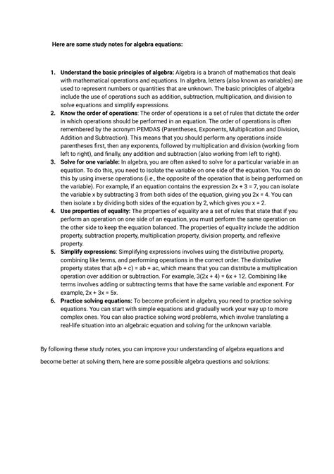 Algebra Equations Mathematics Stuvia Us