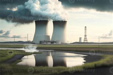 Typical Nuclear Reactor In The Distance AI Generated Stock Photo At Vecteezy