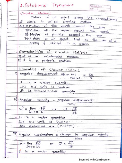 1 Rotational Dynamics Notes Pdf