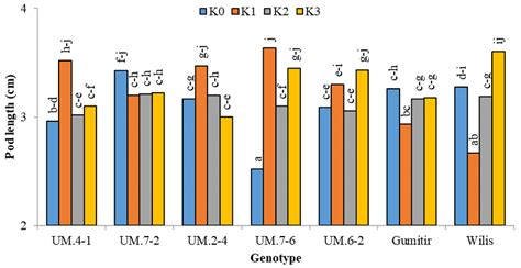 Interaction Of Genotype × Fertilizer To Pod Length Download