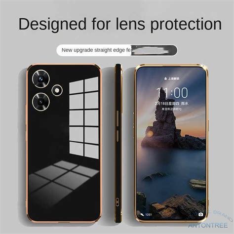 Realme C53 C55 C30s C30 ชุบไฟฟ้า ขอบตรง ขอบนิ่ม เคสโทรศัพท์มือถือ บาง