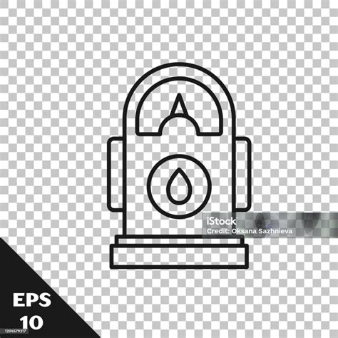 투명 한 배경에 격리 된 검은 선 가솔린 또는 주유소 아이콘입니다 자동차 연료 기호입니다 가솔린 펌프 벡터 일러스트레이션 0명에 대한 스톡 벡터 아트 및 기타 이미지