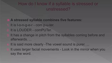 Lesson 22 Stressed And Unstressed Syllables Pptx