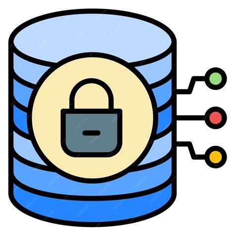 Premium Vector Database Lock Vector Illustration Style