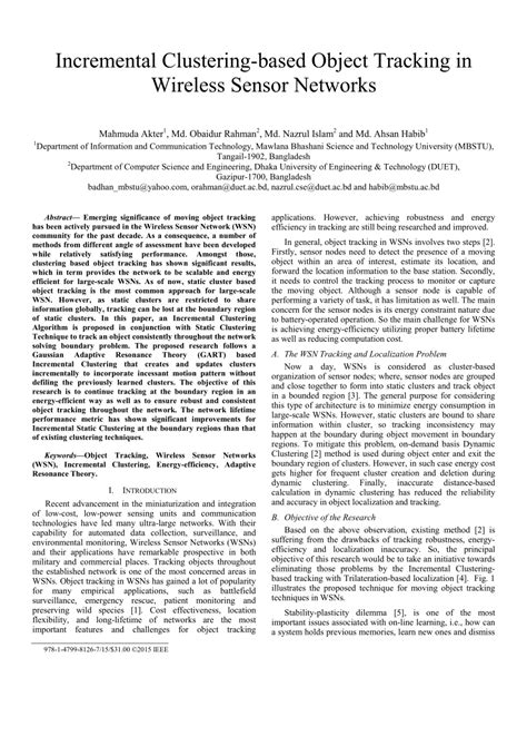 Pdf Energy Efficient Tracking And Localization Of Objects In Wireless