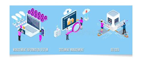 Set Of 3d Isometric Design Concept Of Data Analysis With Business