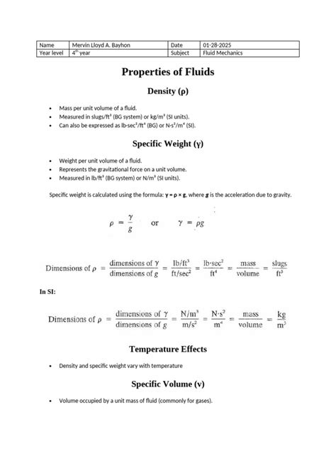 1st Assignment Properties Of Fluids Pdf Viscosity Pressure