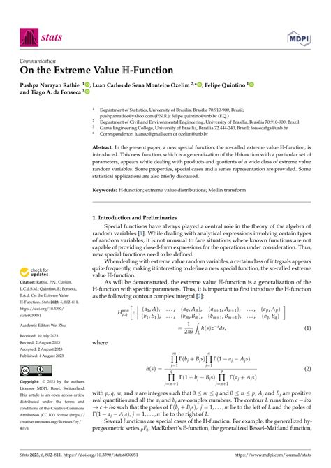 PDF On The Extreme Value H Function