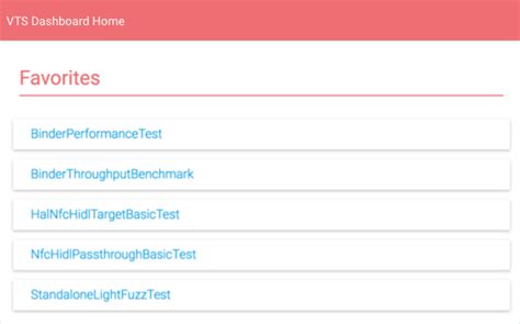 VTS Dashboard UI Android Open Source Project
