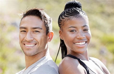 Premium Photo Fitness Couple Smile And Outdoor Exercise Out For A Run