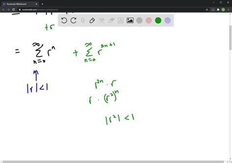 solved for what values of r does the infinite series 1 2 r r 2 2 r 3 r