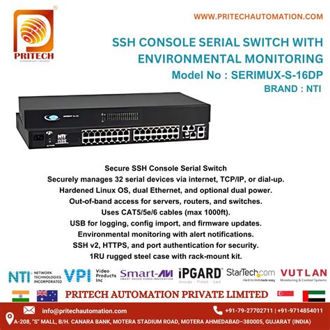 Pritech Automation Ssh Console Serial Switch With Environmental
