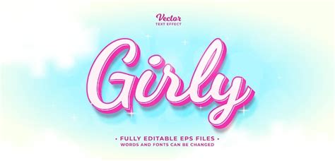 Premium Vector Girly Text Effect Editable Eps Cc