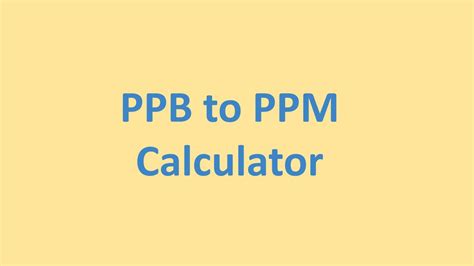 Ppb To Ppm Conversion Calculator Onesdr 🛜 Technology 💵 Finance