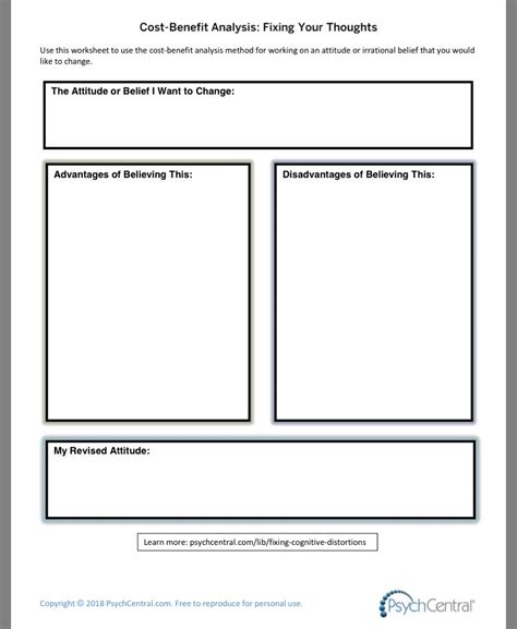 Cost Benefit Analysis Worksheet Worksheets Library