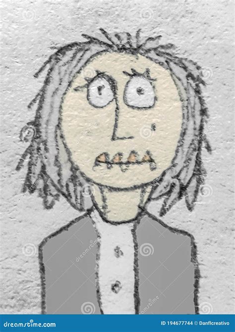 Puzzled Expression Man Drawing Illustration Stock Photo Image Of Hand Draw 194677744