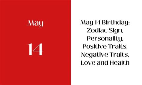 May 14 Birthday Zodiac Sign Personality Positive Traits Negative
