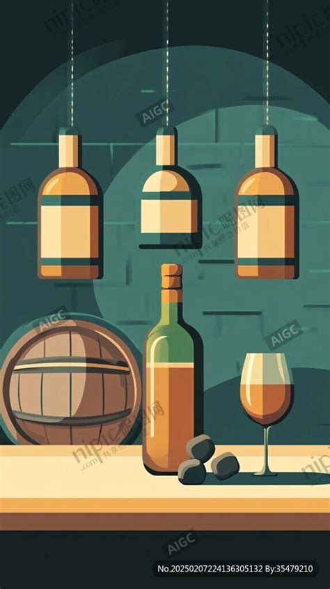 Ai创作图酒瓶插画 白酒啤酒插画 话梅果酒插画 喝酒海报插画 酒水饮料插画 酒类插画 酒插画素材宣传单 果酒插画 酒馆海报酒馆背景 喝酒插画