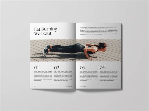 Fitness Book Template Yoga Book Workout Book Gym Ebook Printable