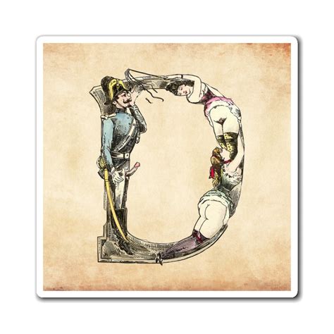Magnet Featuring The Letter D From The Erotic Alphabet 1880 By Frenc