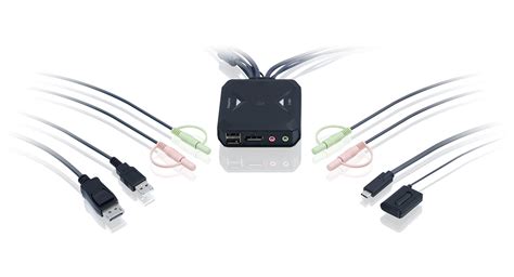 Iogear Port K Kvm Switch With Displayport Usb C And Audio X Hz Plug N Play