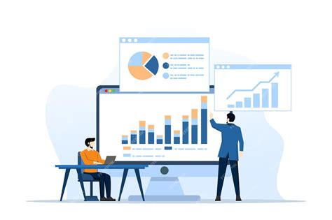 Premium Vector Illustration Of Analytics And Monitoring With Business