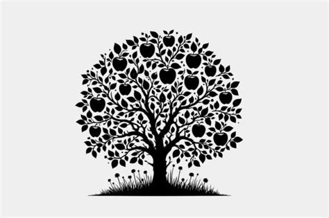 A Apple Tree With White Background Graphic By Anup Ray · Creative Fabrica
