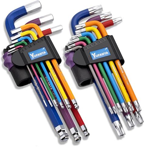 18pcs Allen Key Set Metric Ball End Allen Hex Key Set And Torx Star Key