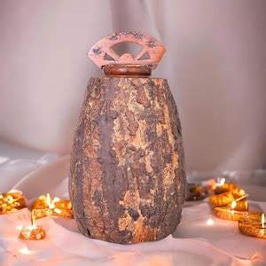 Bark Wooden Urn For Human Ashes Large Wooden Urn For Cremation Adult Urn Box For Ashes