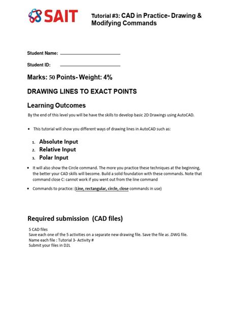 03 Tutorial No 3 Cad Drawing And Modifying Commands Pdf