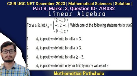 CSIR UGC NET December Mathematical Sciences Linear Algebra Part B Question ID