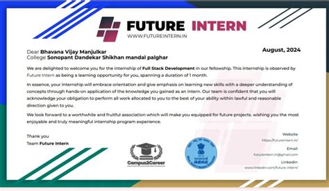 bhavana vijay manjulkar on linkedin internship fullstackdeveloper