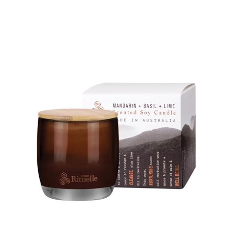 Equilibrium Mandarin Basil And Lime Scented Soy Candle Urban Rituelle
