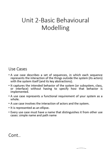 unit 2 basic behavioural modelling pdf use case system