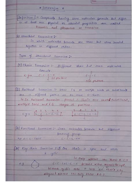 Isomerism Short Notes Pdf
