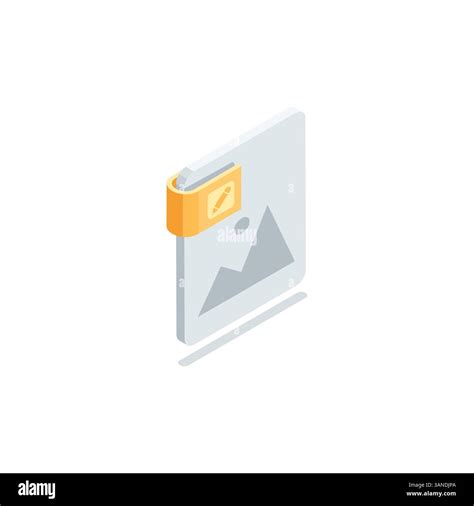 Isometric Vector Graphic File Icon In Color On White Background