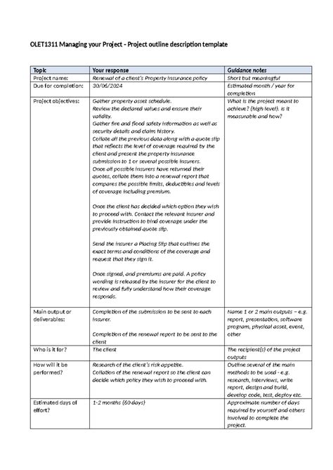 Olet1311 Managing Your Project Project Outline Template Complete 480366229 Olet1311 Managing